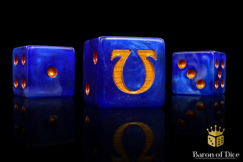 Baron Of Dice Omega Gold Dice Square Corner 16mm Dice – Travelling Man UK