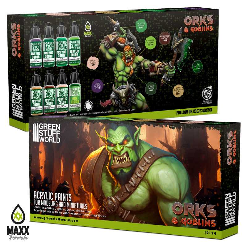 Green Stuff World Paint Set Orcs And Goblins – Travelling Man UK