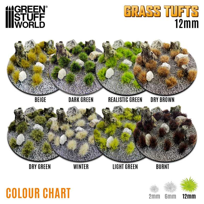 Green Stuff World Static Grass Tufts 12mm Winter White – Travelling Man UK